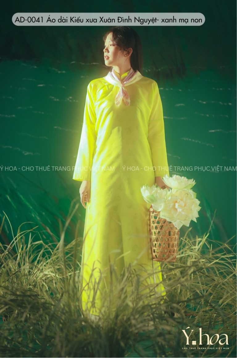 AD0041 - Áo dài kiểu xưa Xuân Đình Nguyệt - Xanh Mạ Non - Việt Phục Ý Hoa